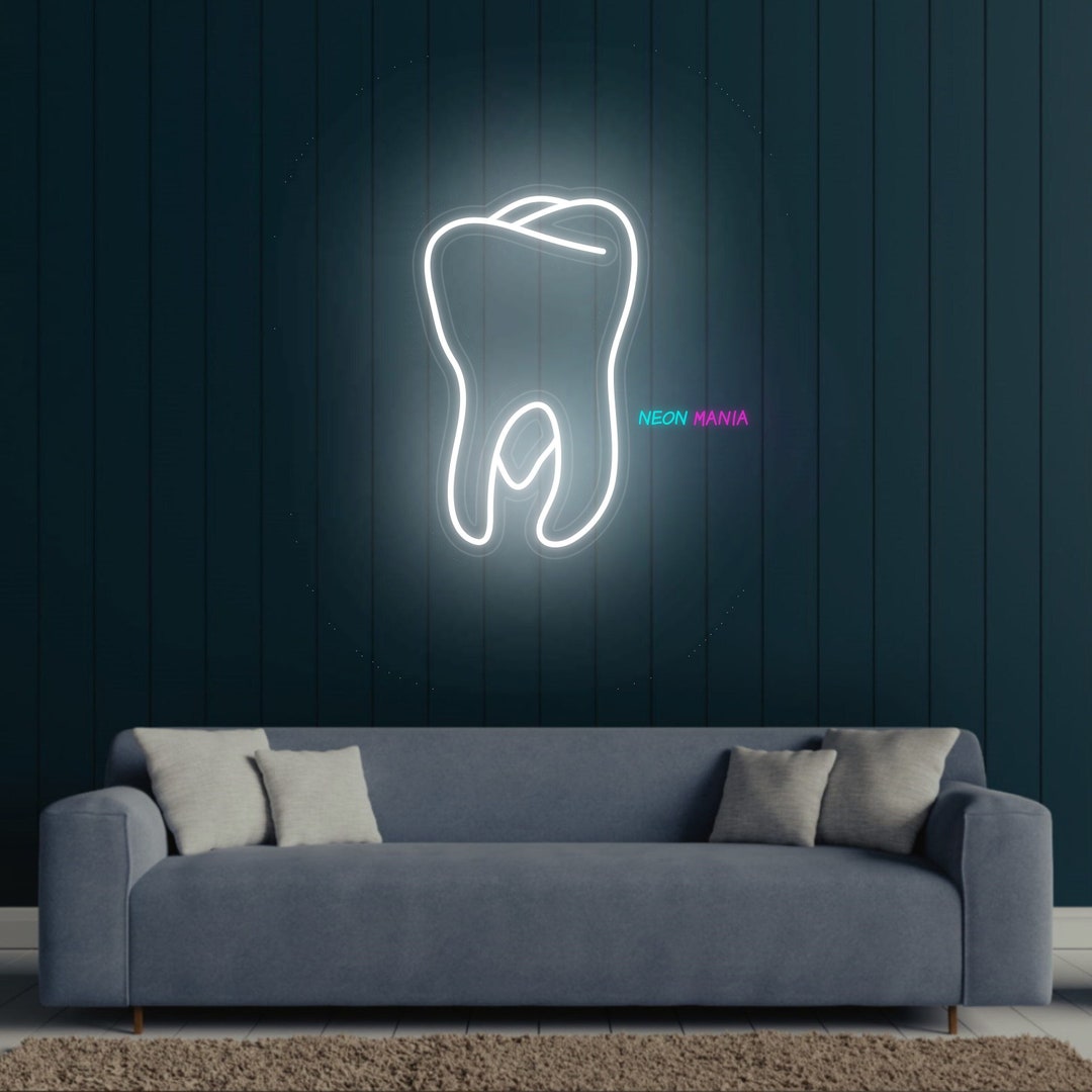 Tooth Neon Sign, White Tooth Led Neon, Medicine Led Light, Dentist ...