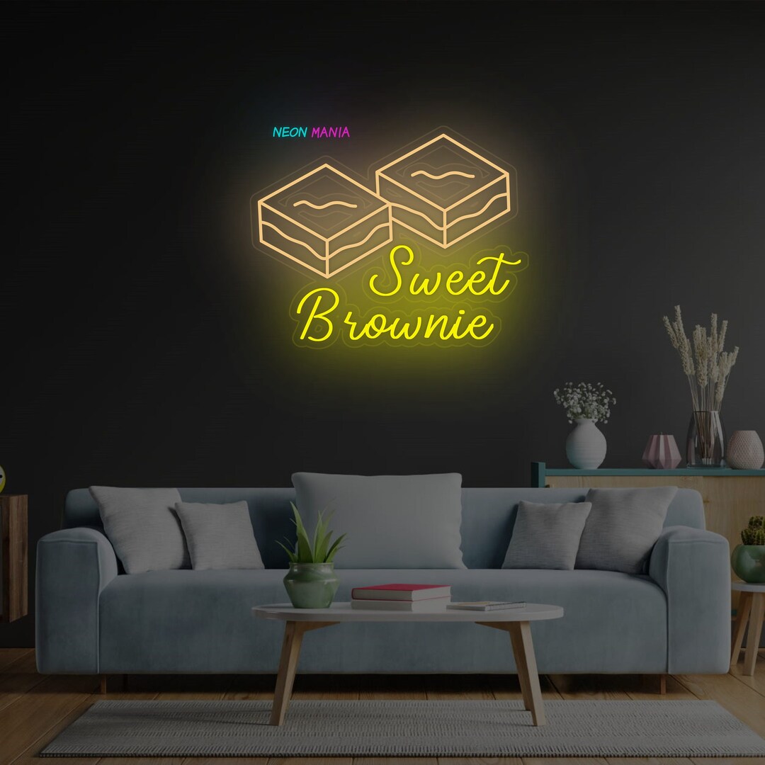 Sweet Brownie Neon Sign: Light up Your Bakery. Chocolate Brownies Led ...