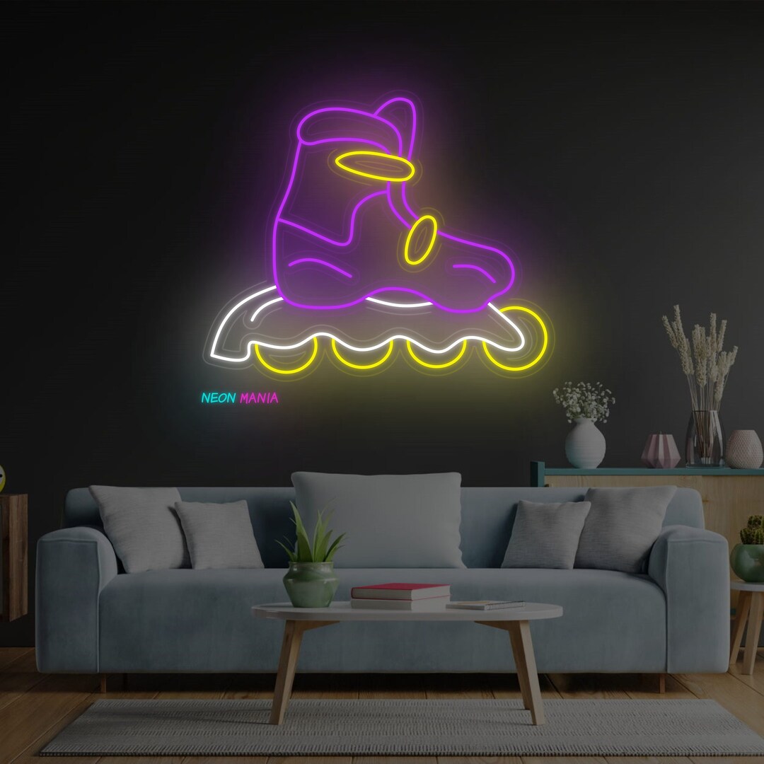 Roller Skate Neon Sign, Rollers Led Sign, Roller Skates Decor Led Light ...