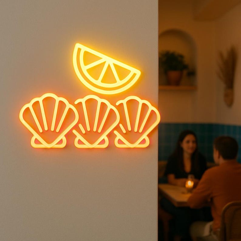Scallops Neon Sign. Restaurant Light. Seafood Led Sign. Gift Idea for ...