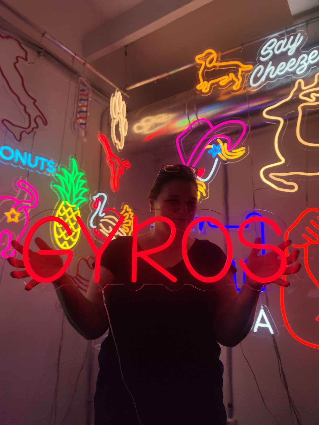 Gyros Neon Sign, Chicken Gyros Led Sign, Greek Meat Dish Led Light ...