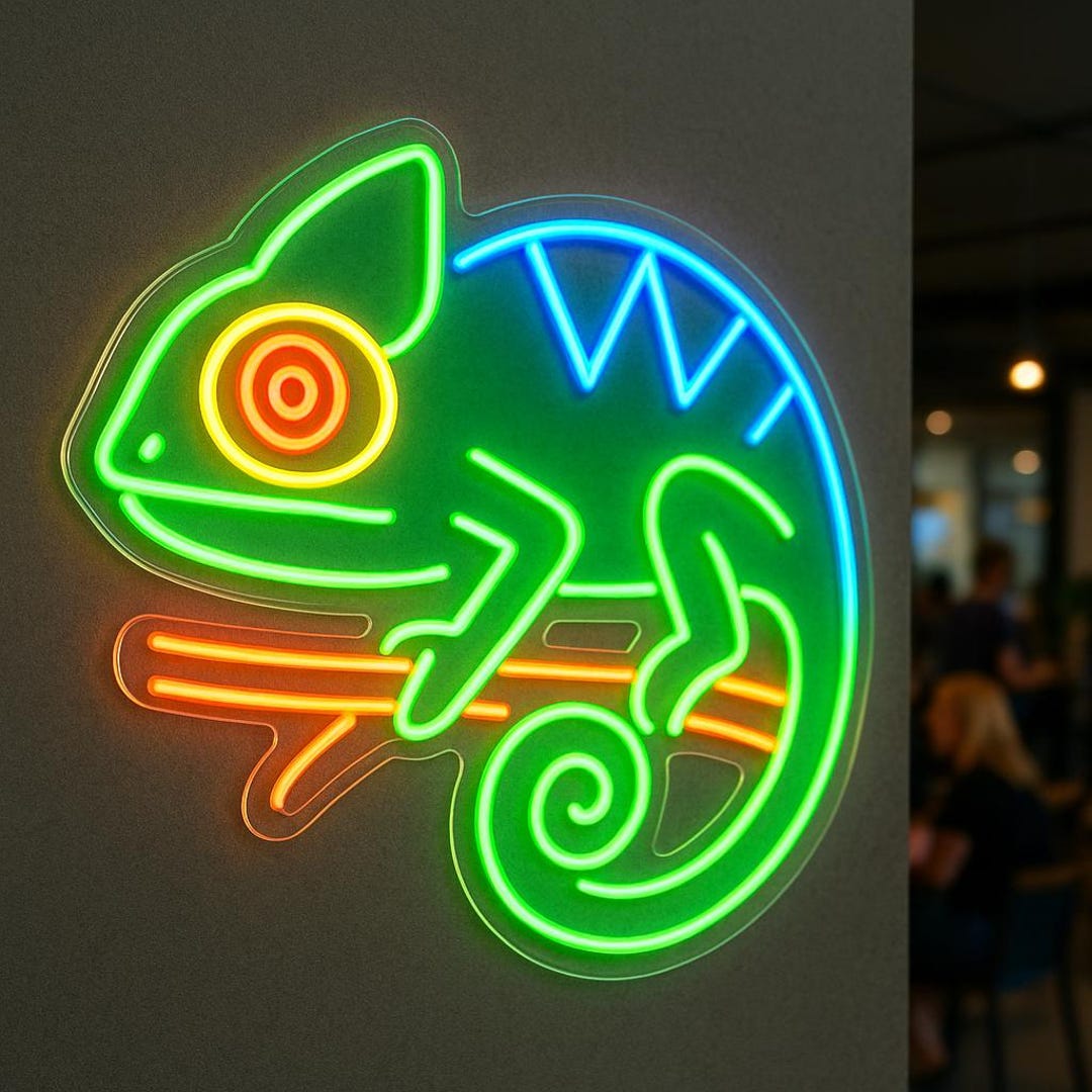 Сhameleon Neon Sign, Multicolor Chameleon Led Neon Sign, сustom Led ...