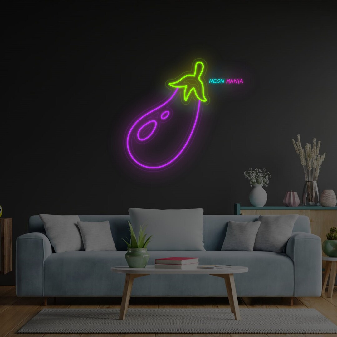 Eggplant Neon Sign, Vegetable Led Sign, Vegetarian Sign, Healthy Food ...