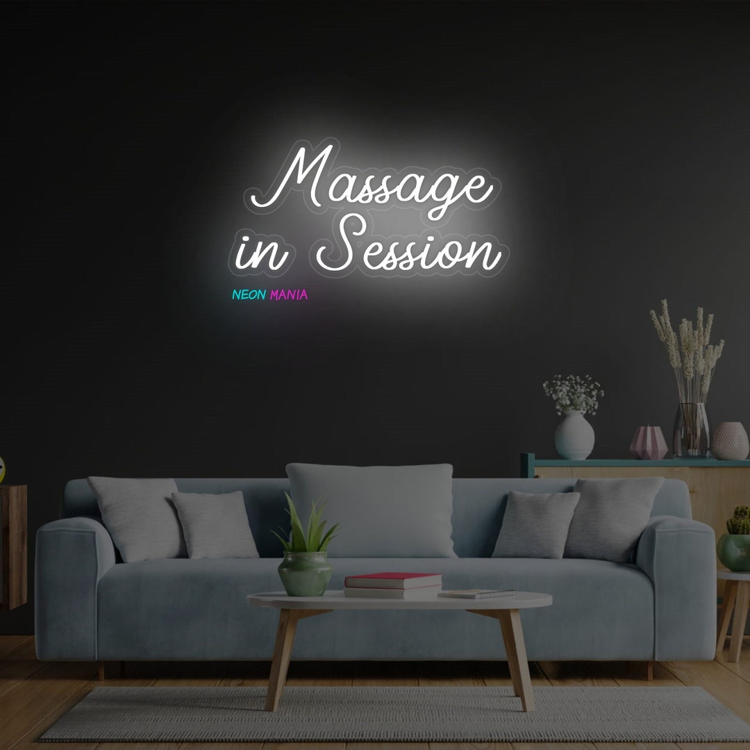Massage in Session Neon Sign: Light up Your Massage Salon. Spa Salon ...
