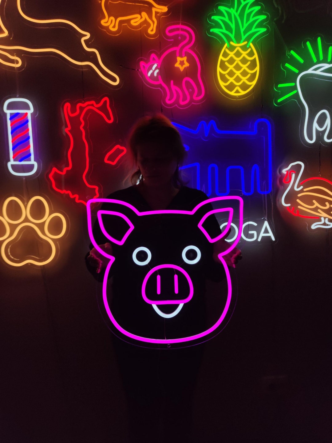 Pig Neon Sign, Pork Led Sign, Piggy Light Sign, Animal Neon Light ...