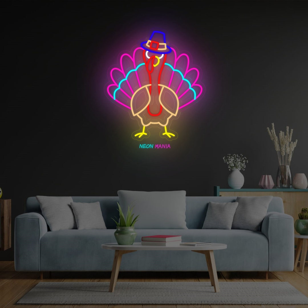 Turkey Neon Sign: Light up Thanksgiving Day. Turkey Neon Light, Custom ...