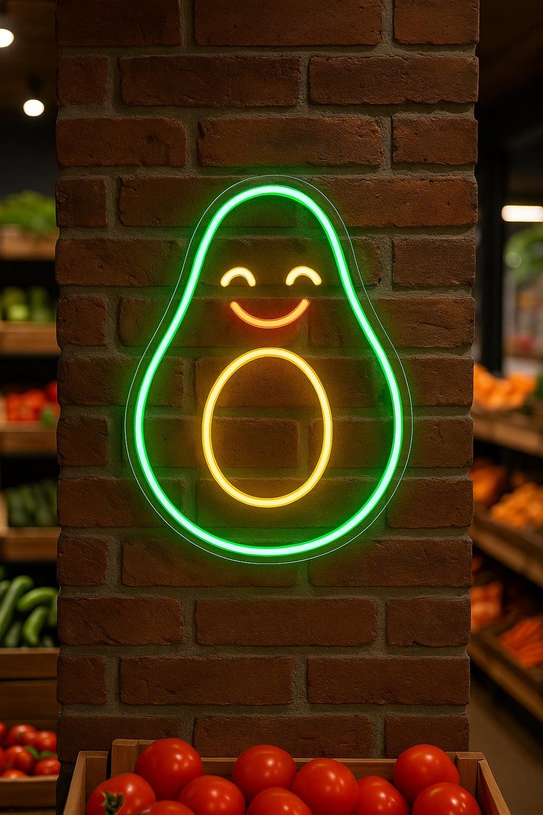 Avocado Neon Sign. Vegetable and Fruit Store LED Decor. Restaurant Neon ...