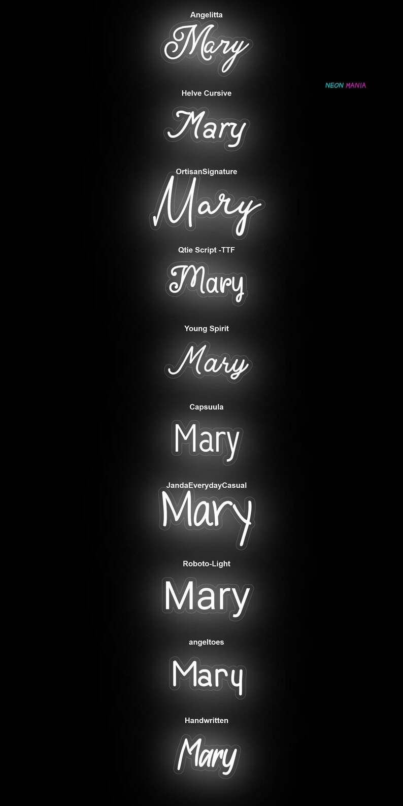 Mary Name Neon Sign, Mary Led Neon Sign, Custom Name Neon Sign, Kids ...