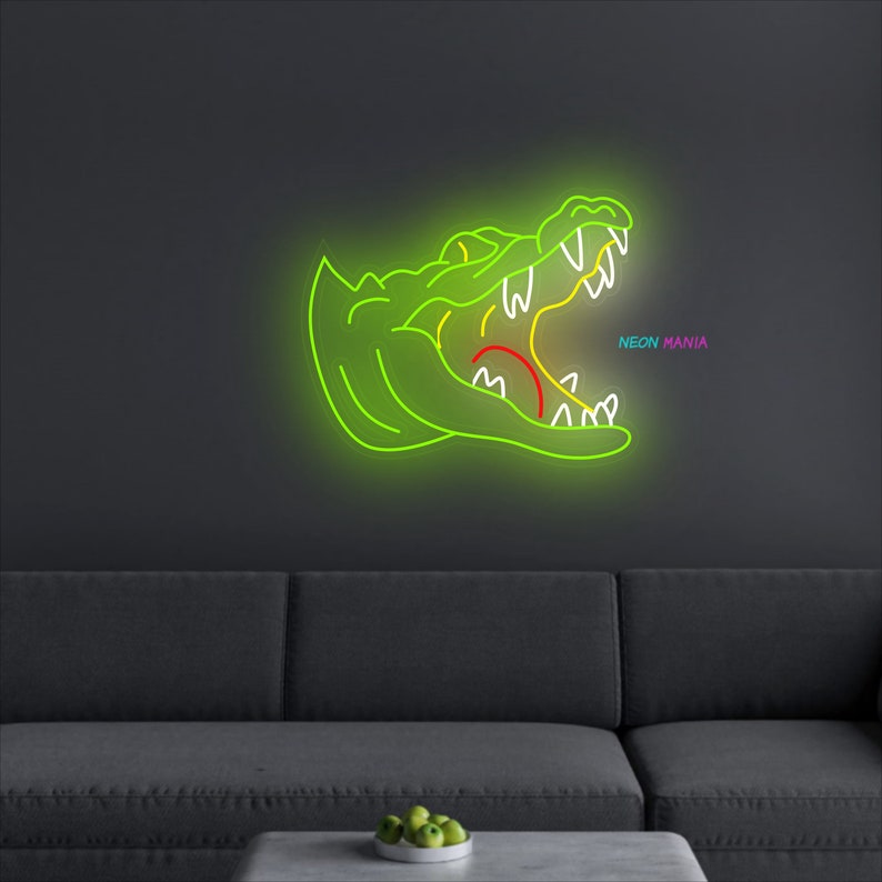 Crocodile Neon Sign Alligator Led Neon Light Croc Led Light | Etsy