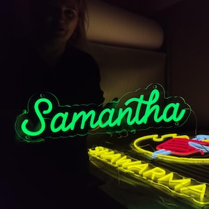 Samantha Name Neon Sign, Samantha Led Neon Sign, Custom Name Neon Sign ...