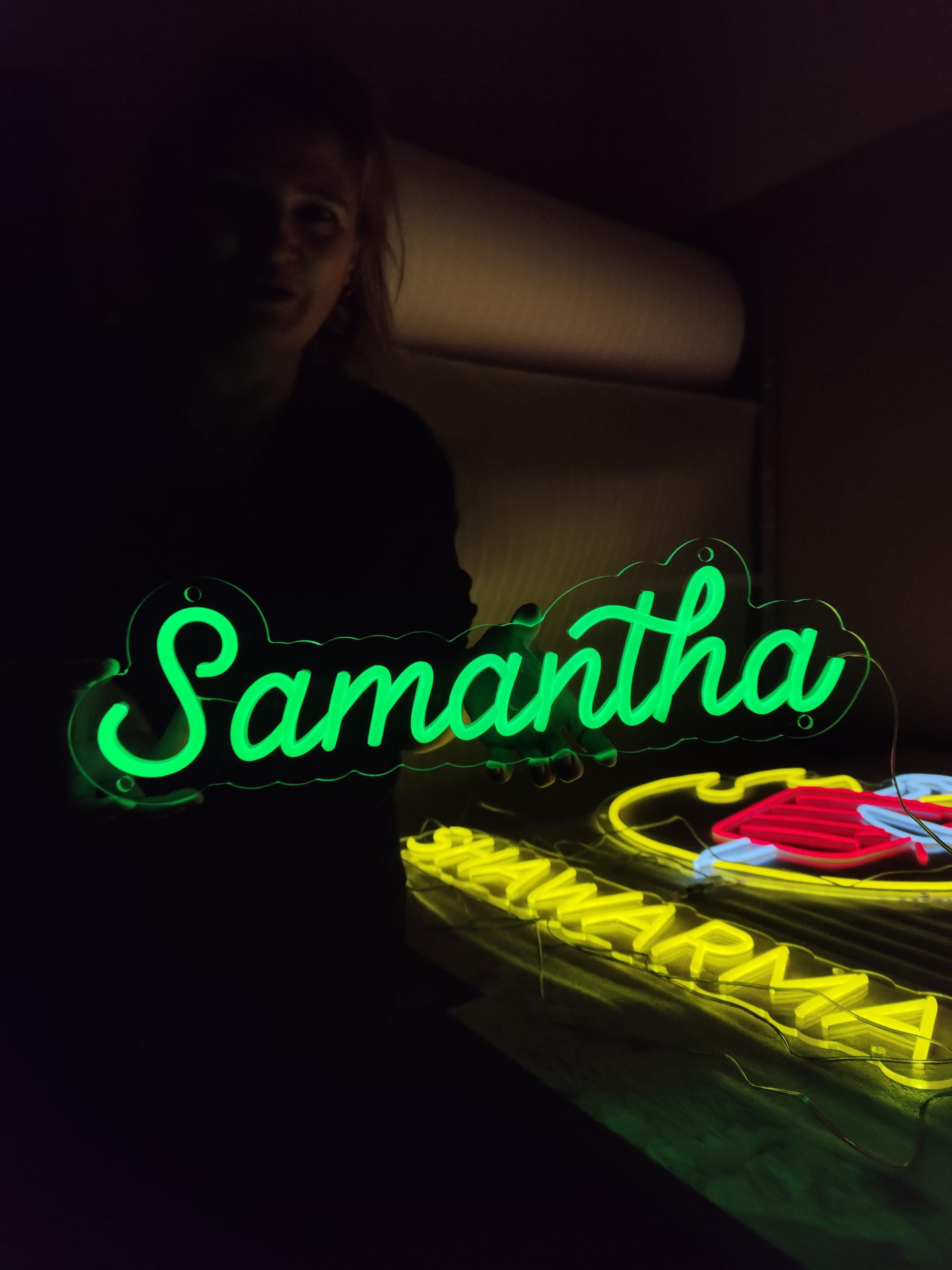 Samantha Name Neon Sign, Samantha Led Neon Sign, Custom Name Neon Sign ...