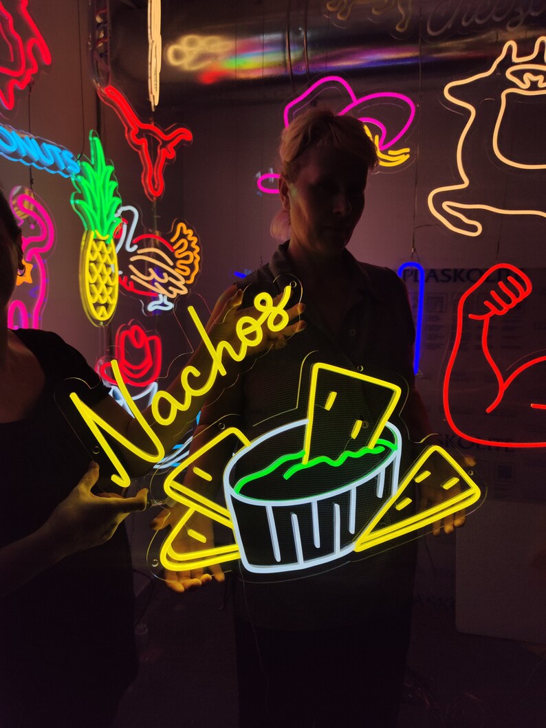 Nachos Neon Sign, Cheese Sauce Neon Light, Mexican Nachos Light Sign ...