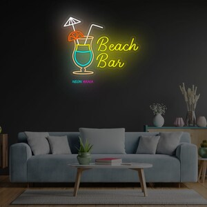 Beach Bar Neon Sign: Light up Your Bar. Cocktail Light Sign - Etsy