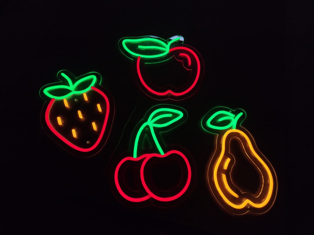 Fruit Neon Sign, Berry Led Light for Kitchen Decor, Custom Strawberries ...