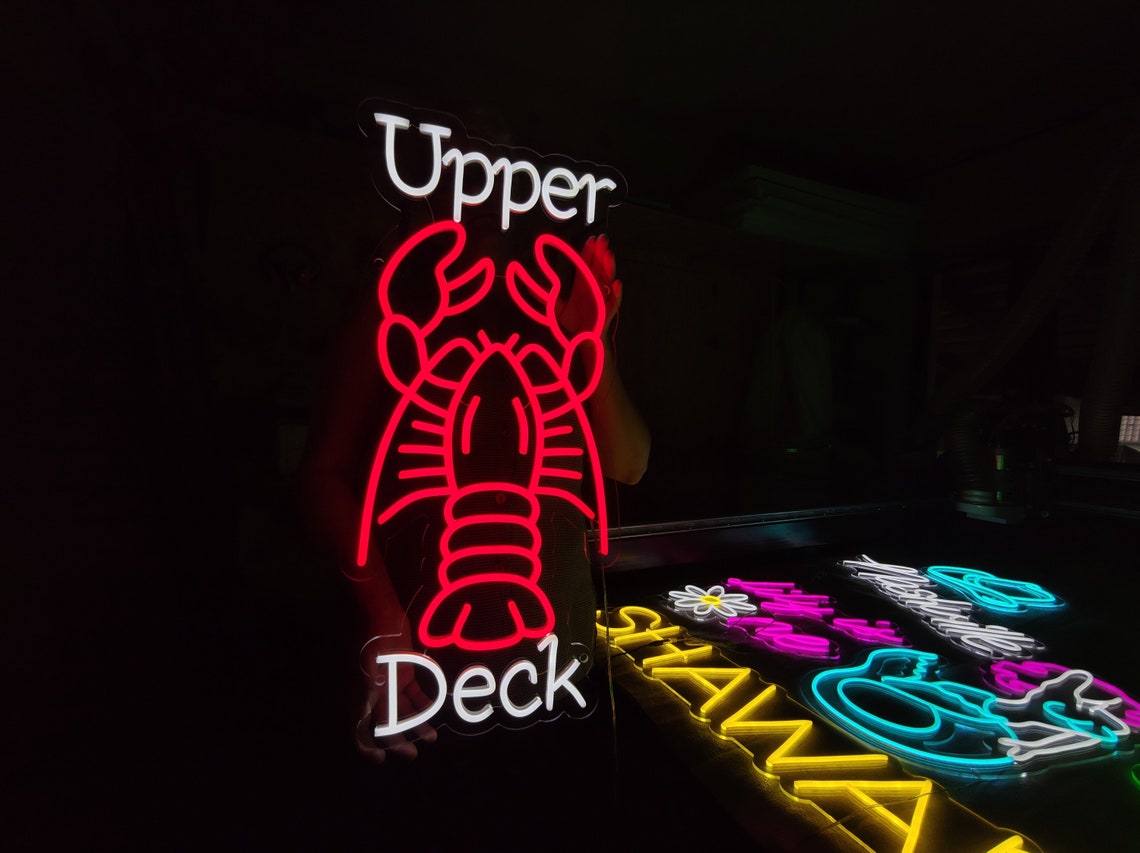 Lobster Neon Sign, Crayfish Lights, Ocean Animals Led Sign, Underwater ...