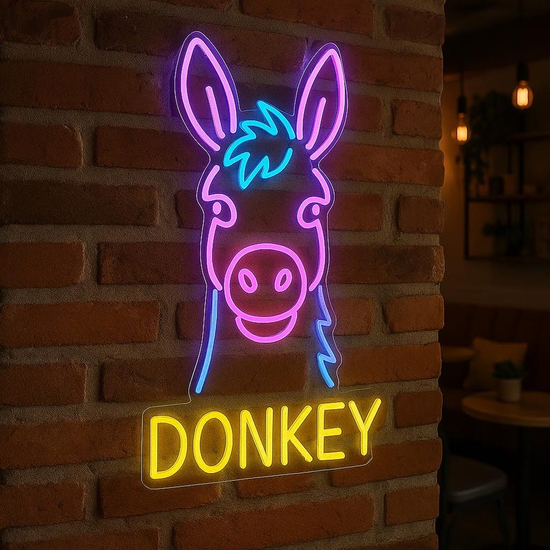 Custom Animal Neon Sign. Llama, Alpaca, Camel, Vicuña, Guanaco, Donkey ...