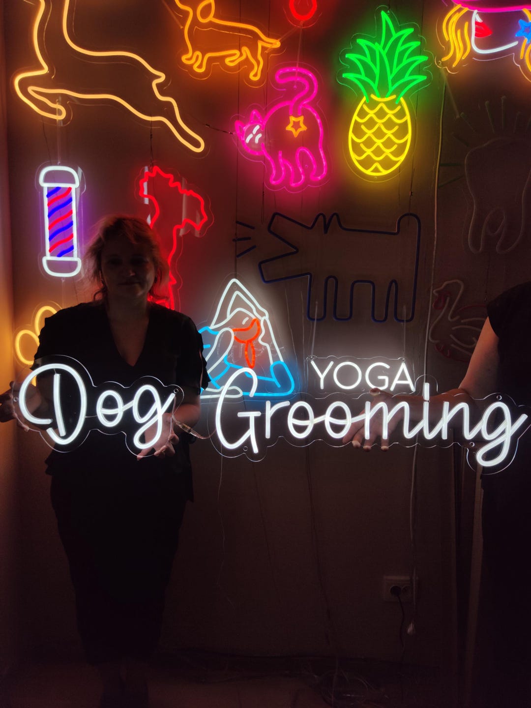 Dog Grooming Neon Sign: the Perfect Sign for Pet Grooming Salon. Dog ...
