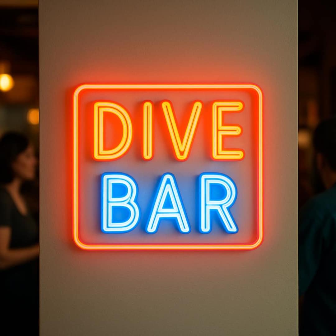 Dive Bar Neon Sign. Bar Light. Restaurant Led Sign. Bartender Gift Idea ...