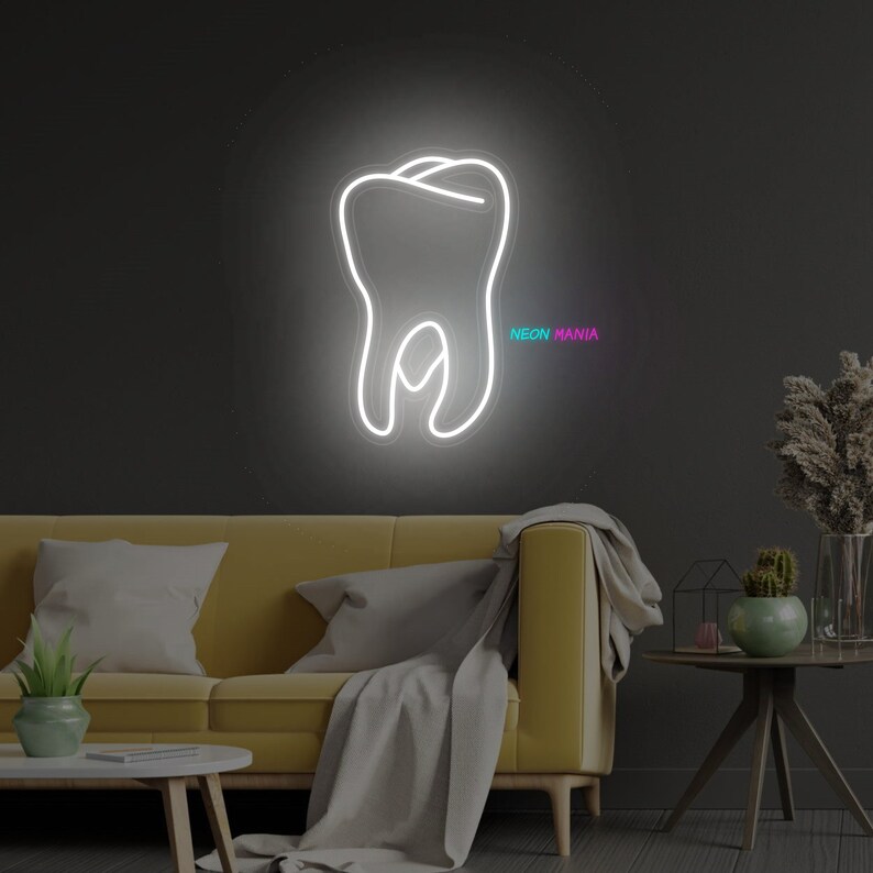Tooth Neon Sign White Tooth Led Neon Medicine Led Light - Etsy