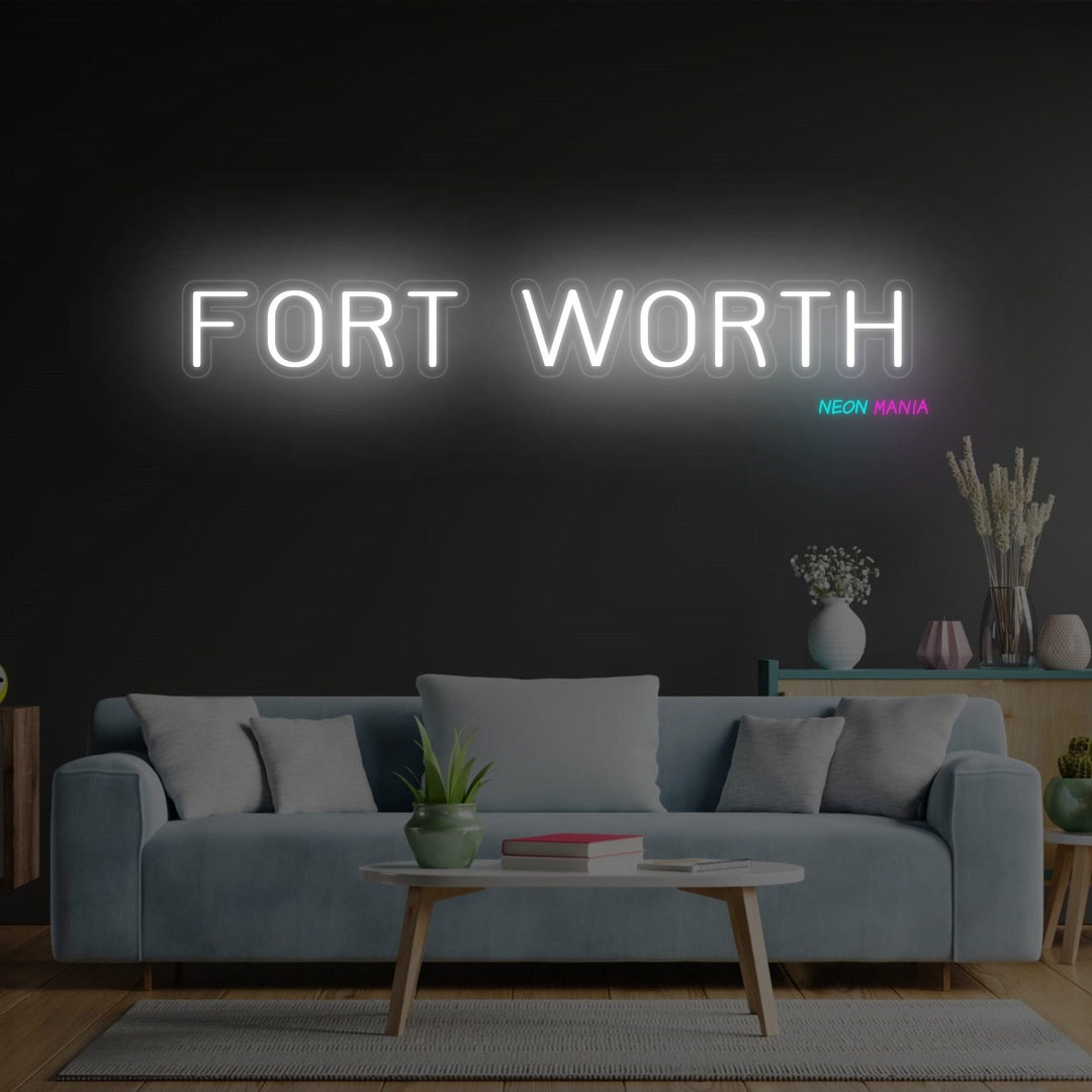Fort Worth Neon Sign, Texas Led Neon, Western Led Light, Custom Light ...