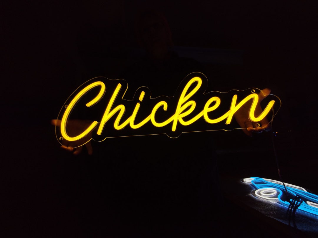 Chicken Neon Sign, Chicken Led Light, Roast Chicken Neon Lights, Baked ...