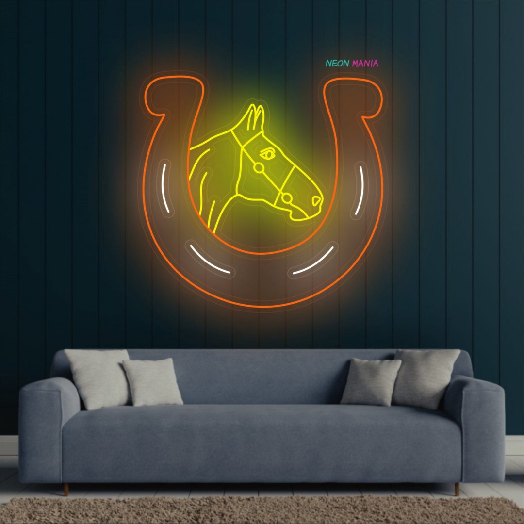 Horse Neon Sign, Horseshoe Led Neon, Rodeo Led Sign, Western Decor Neon ...