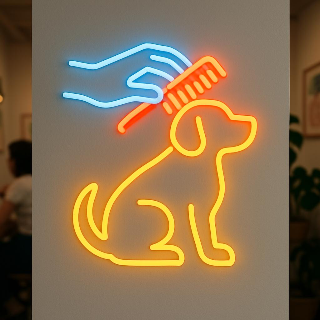 Pet Grooming Neon Sign. Grooming Salons Light. Veterinary Clinics Led ...