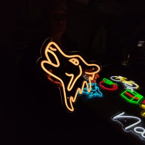 Wolf Neon Sign, Wolf Head Lights, Wild Animal Led Sign, Howling Wolf ...