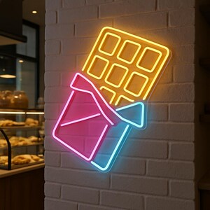 Chocolate Bar Neon Sign. Pastry Shop LED Decor. Chocolate Light Sign ...