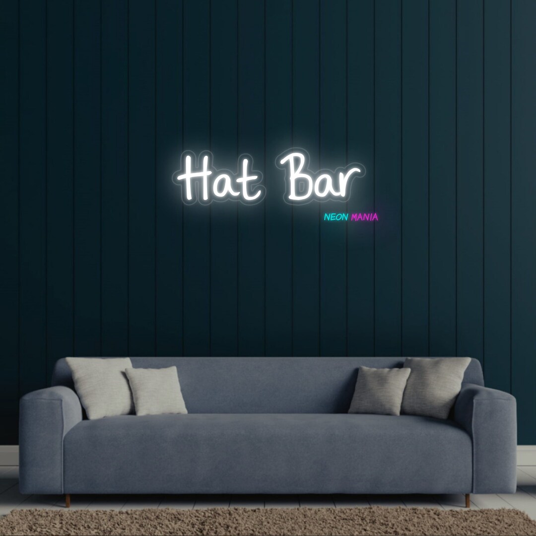 Hat Bar Neon Sign Custom Bar Led Decor Hat Bar Neon Light - Etsy