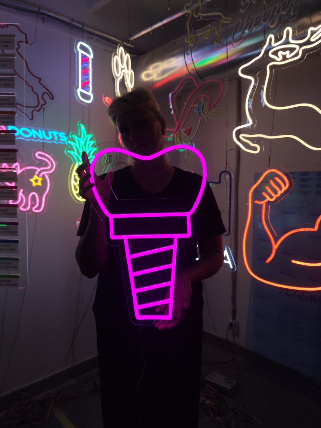Tooth Implant Neon Sign, Dental Implants Led Neon, Implant Led Light ...