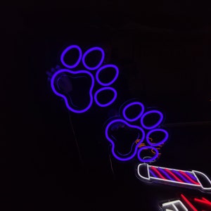 Paw Neon Sign, Dogs Paw Neon Light, Custom Cats Paw Led Sign, Pet Led ...