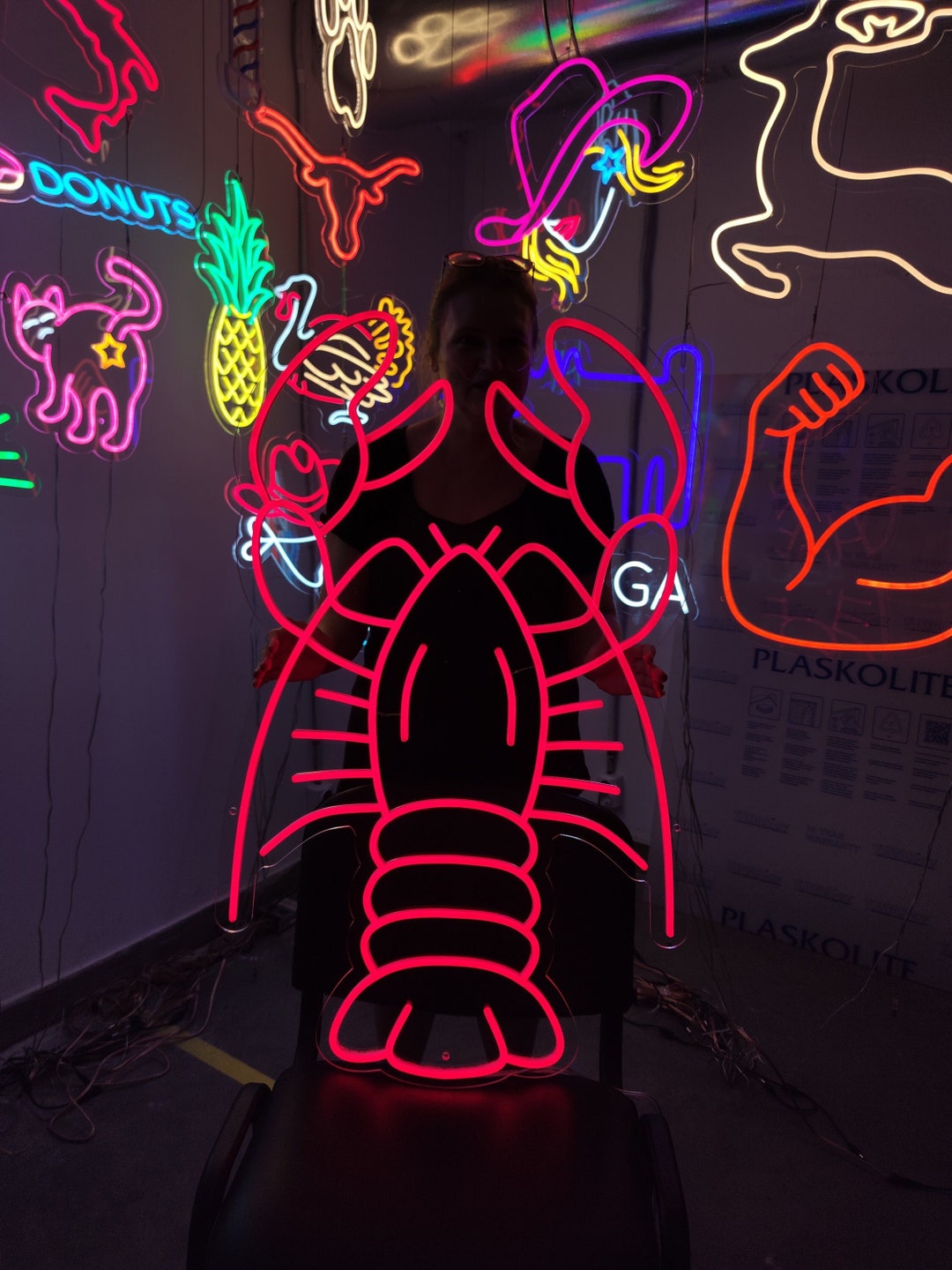 Lobster Neon Sign, Crayfish Lights, Ocean Animals Led Sign, Underwater ...