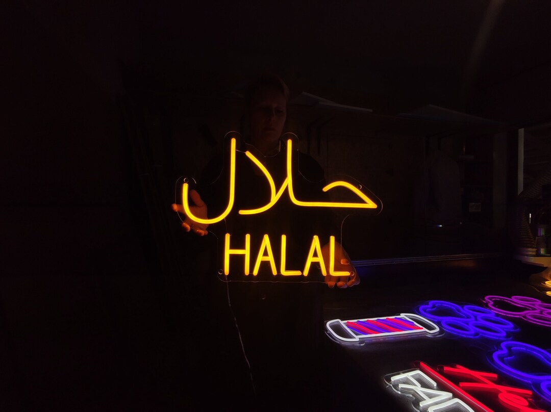 Halal Neon Sign Halal Food Led Light Halal Meat Neon Lights - Etsy