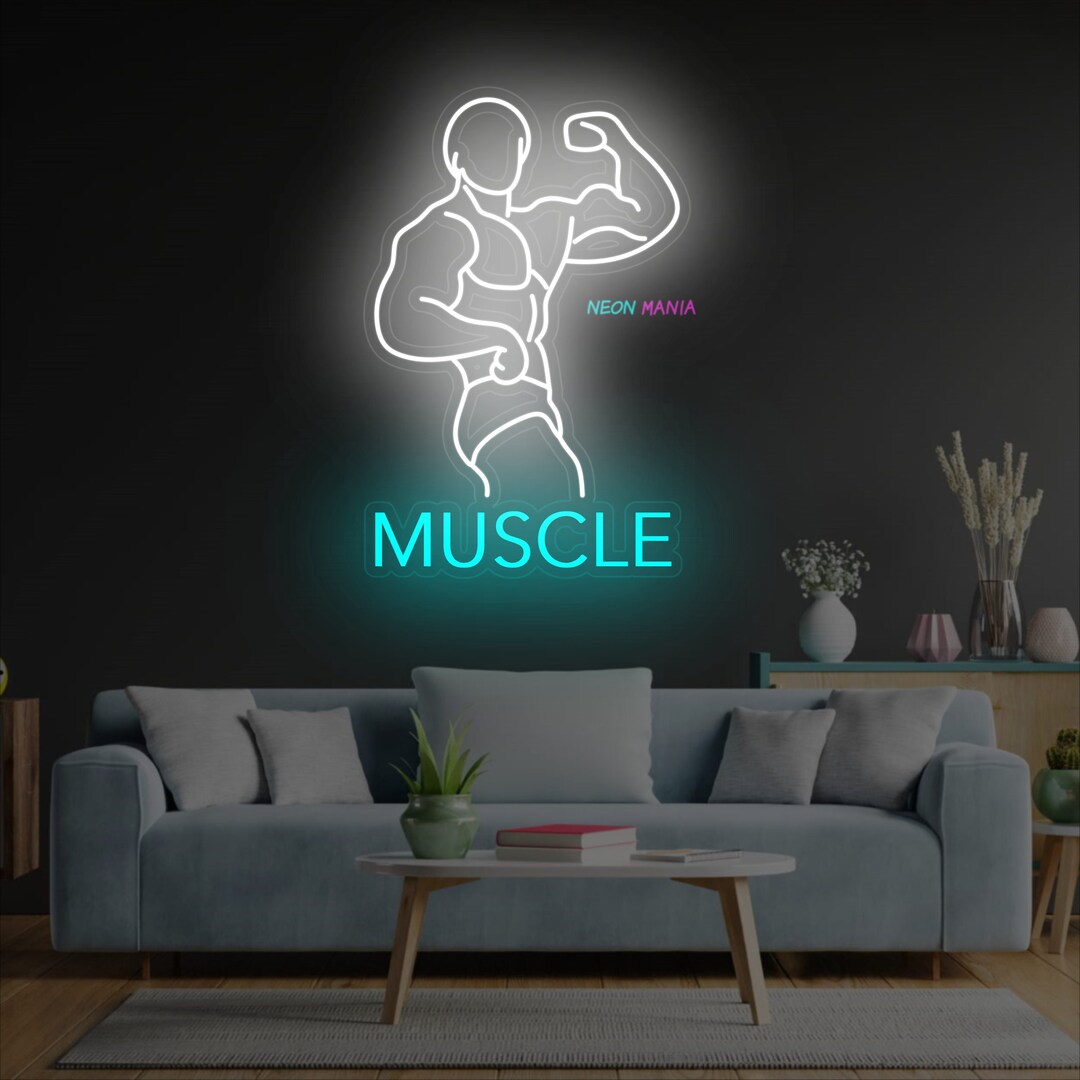 Athlete Neon Sign, Sportsman Neon Light, Man With Muscles Led Night ...