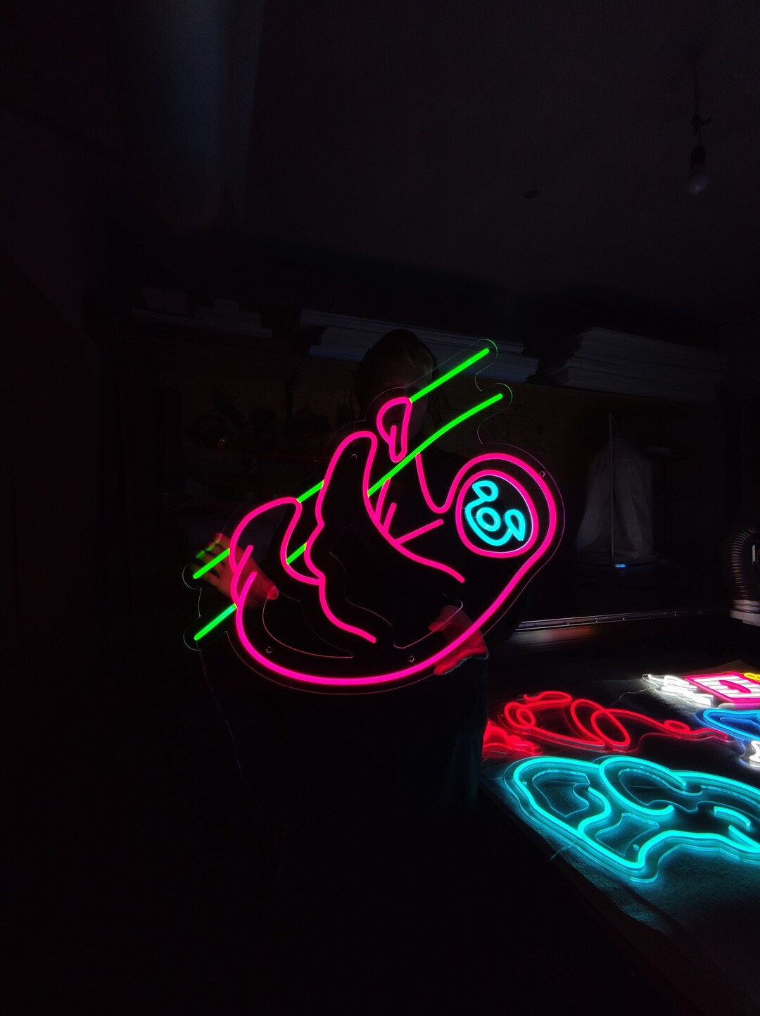 Sloth Neon Sign, Elusive Neon Light, Elusive Sloth Neon Light, Custom ...