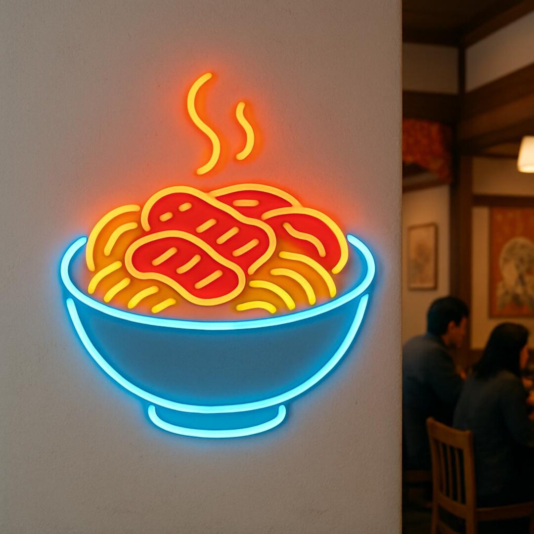 Gyudon Neon Sign. Restaurant Light. Fast Food Led Sign. Gift Idea Chef ...