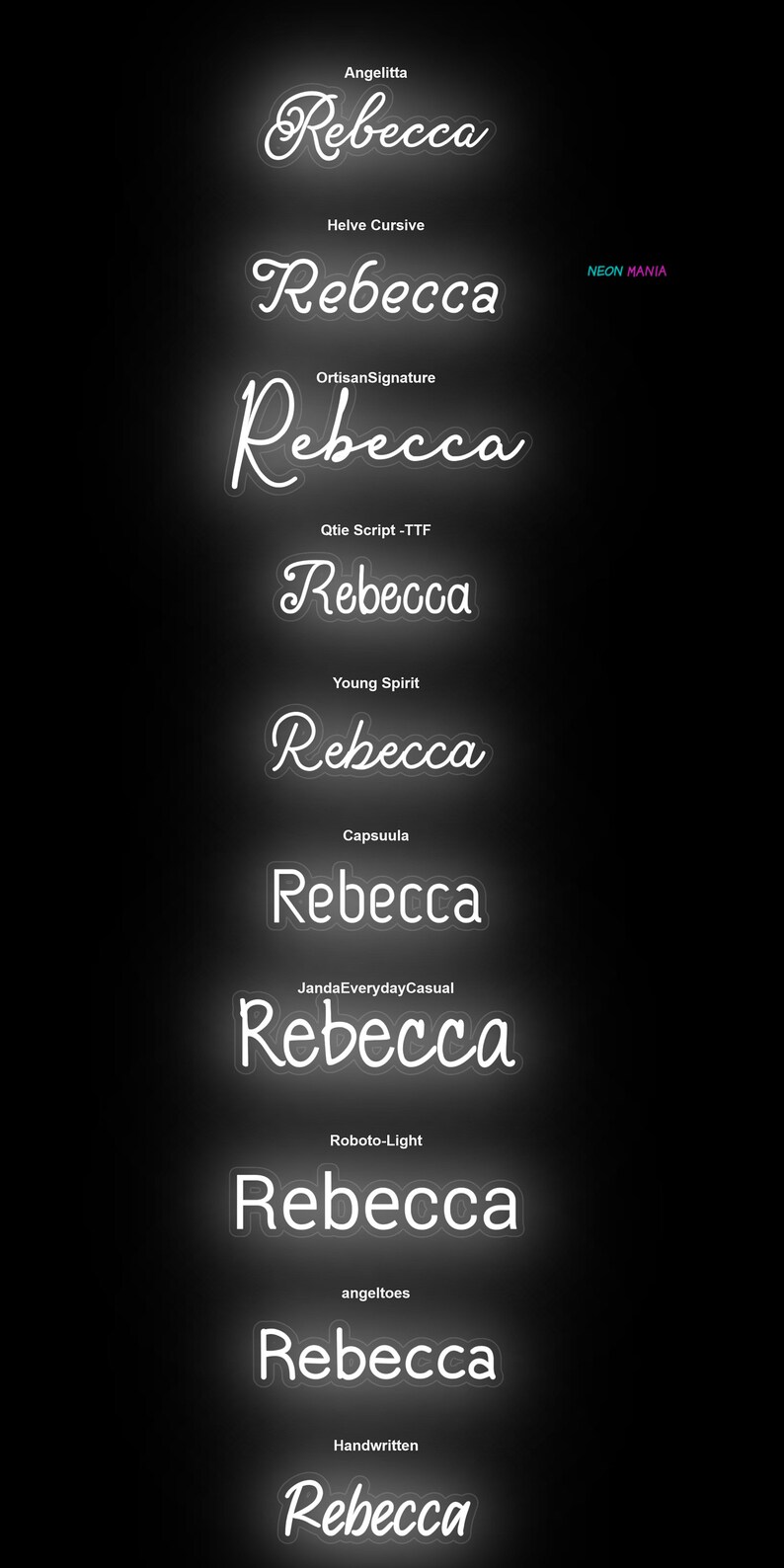 Rebecca Neon Sign Rebecca Led Neon Sign Custom Name Neon - Etsy