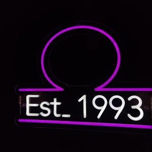 Libra Zodiac Symbol Neon Sign, Zodiac Sign Led Light, the Balance Neon ...