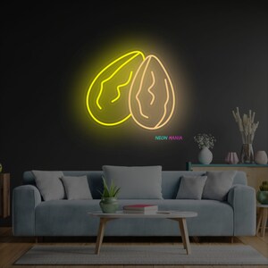 Almond Nut Neon Sign, Nuts Led Light, Custom Wall Decor Nut Food Neon ...