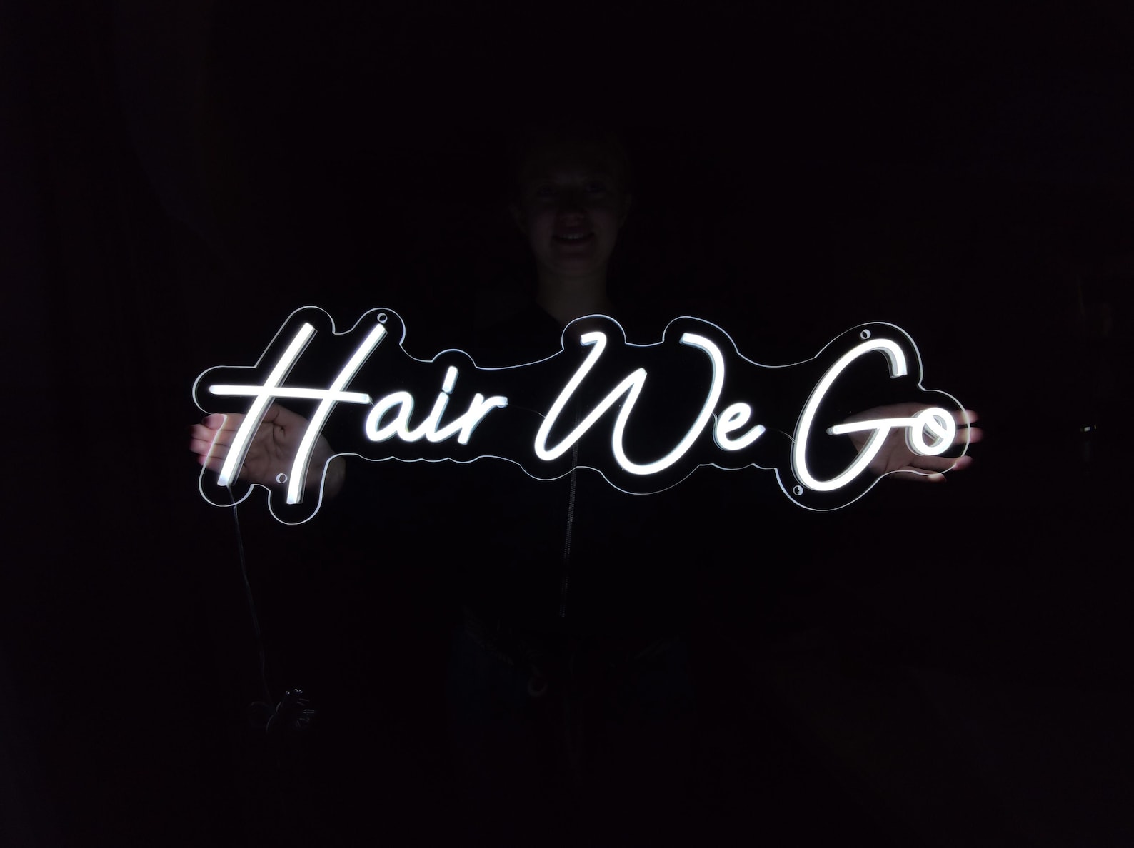 Hair We Go Neon Sign, Hair We Go Led Sign, Hair Salon Neon Lights ...
