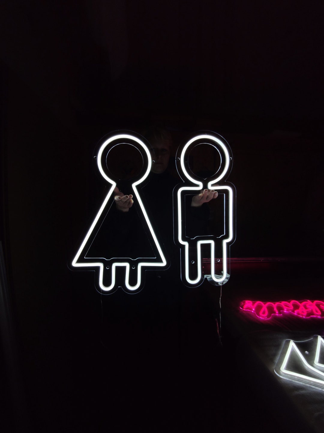 Toilet Neon Sign WC Signs Led Neon Custom Toilet Symbol Led - Etsy