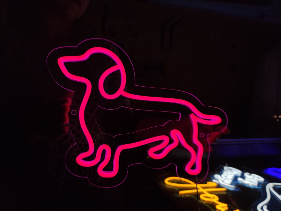 Dachshund Neon Sign, Dog LED Neon, Badger Dog Lights, Animals Led Sign ...