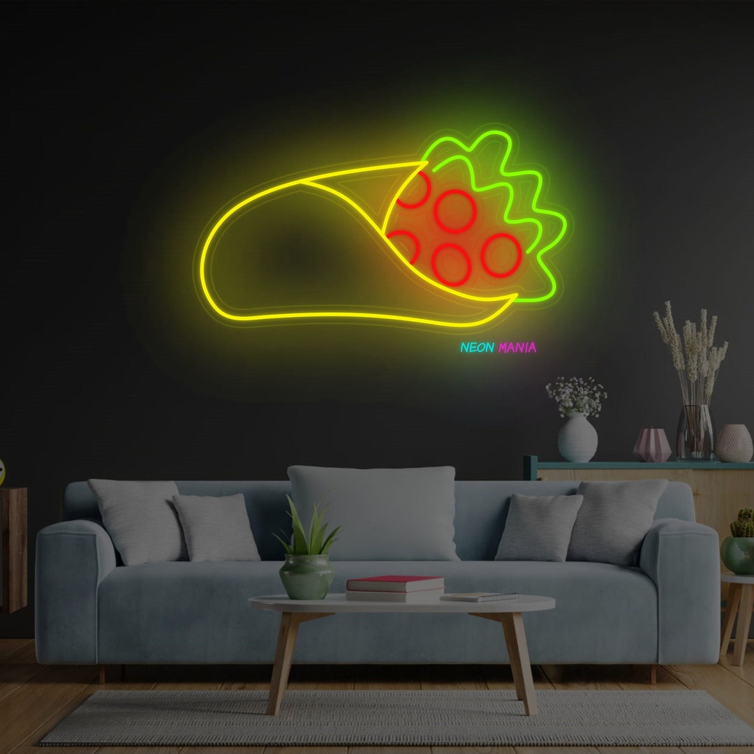 Burrito Neon Sign, Shawarma Led Sign, Pita Led Light, Custom Street ...
