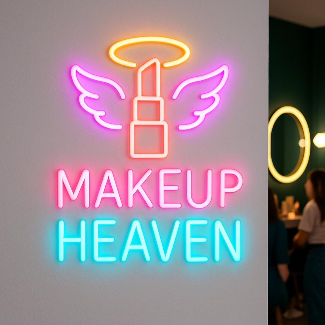 Makeup Heaven Neon Sign. Beauty Salon Light. Cosmetics Store Led Sign ...