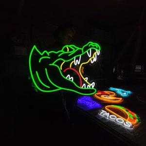 Crocodile Neon Sign, Alligator Led Neon Light, Croc Led Light, Custom ...