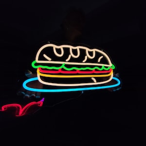 Sandwich Neon Sign, Hoagie Led Sign, Burger Light Sign, Fast Food Neon ...
