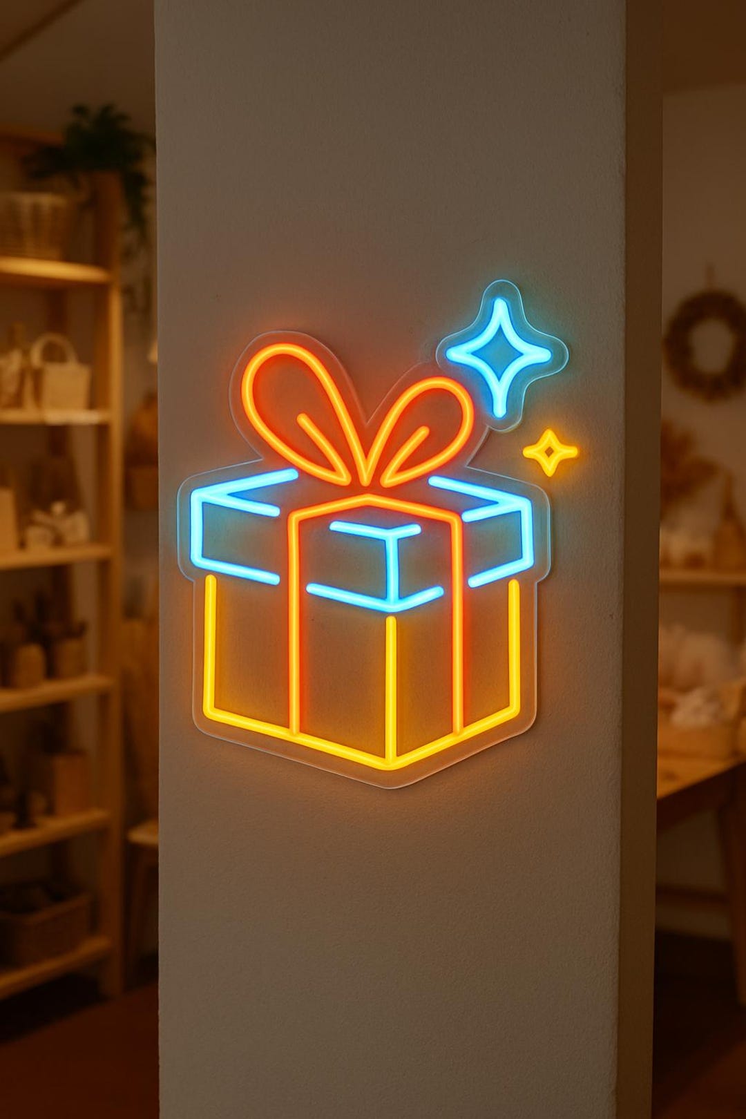 Gift Studio Neon Sign. Gift Box Led Light Sign. Gift Shop Decor ...