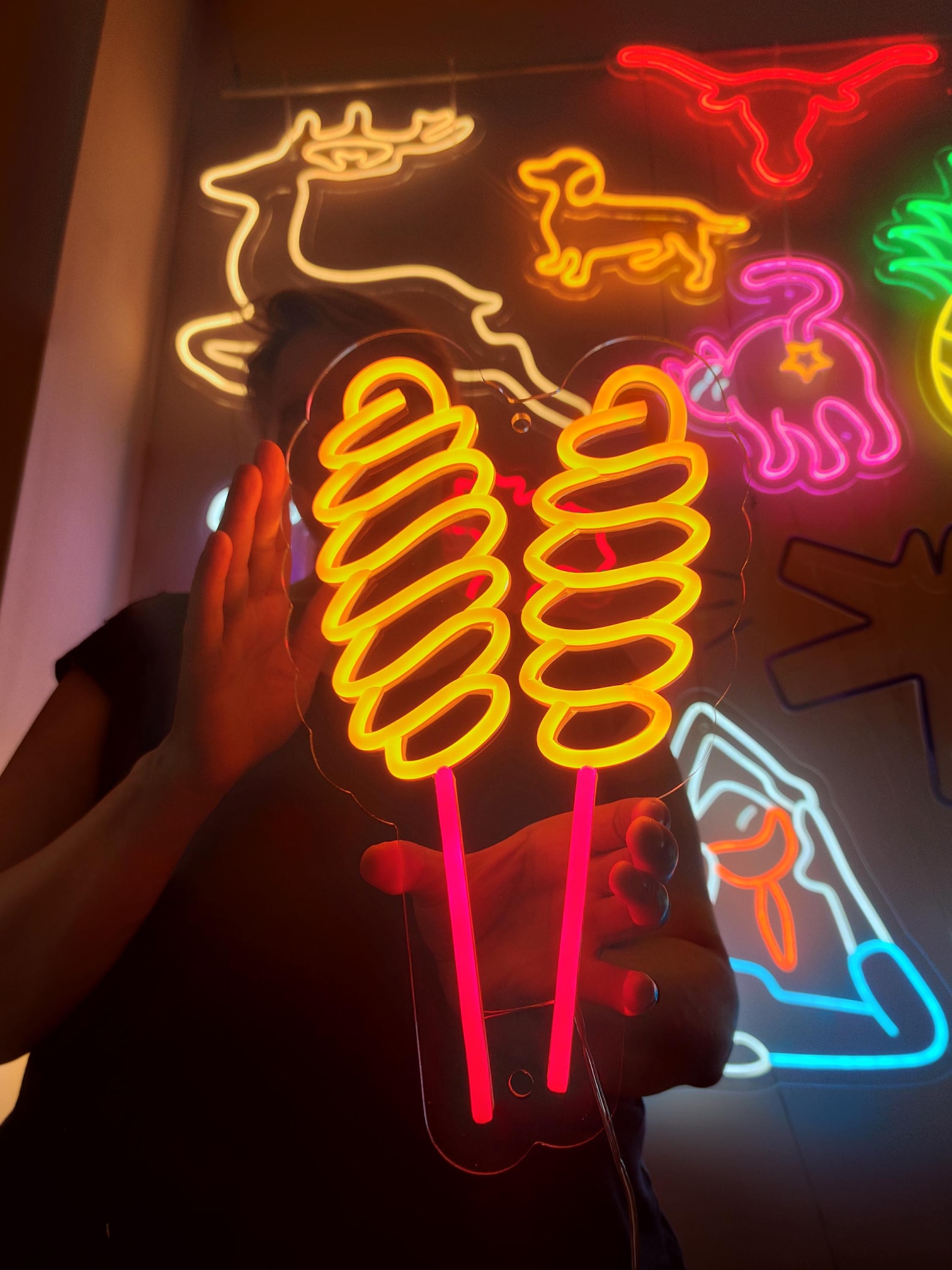 Twist Potatoes Neon Sign. Chipstick Led Neon. Tornado Fries Neon Light ...
