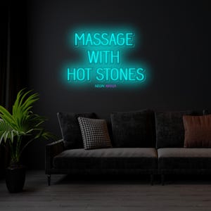 Massage With Hot Stones Led Neon Sign. LED Decor for Spa Salon. Gift ...